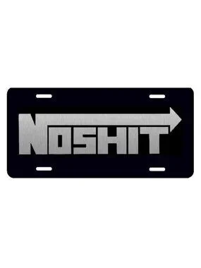 Accents | Nitrous Initial Funny Humorous Noshit Logo Aluminum License ...